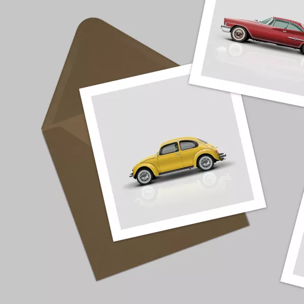 VW Beetle Greetings Card - Bespoke car artwork