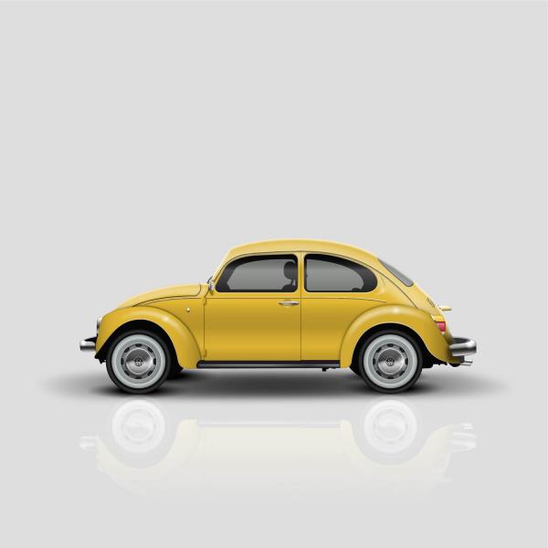 VW Beetle Greetings Card - Bespoke car artwork